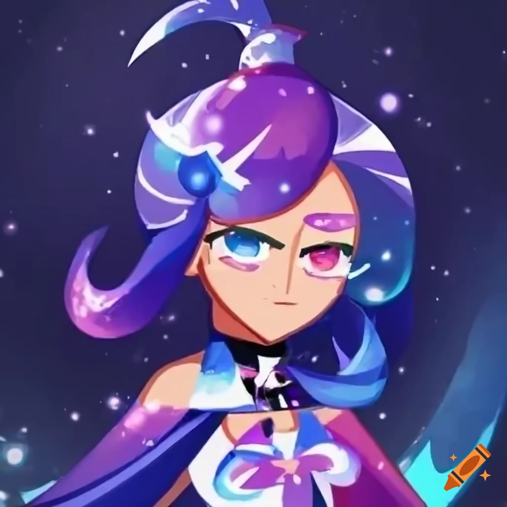 Anime-style galaxy-themed Cookie Run Kingdom character on Craiyon