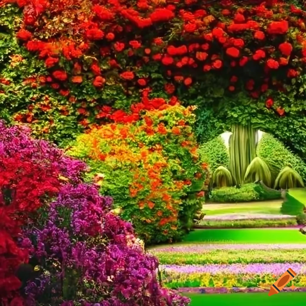 Colourful garden on Craiyon