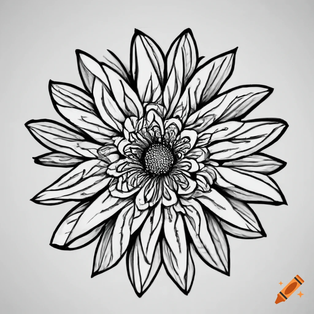Coloring page, flower, detailed