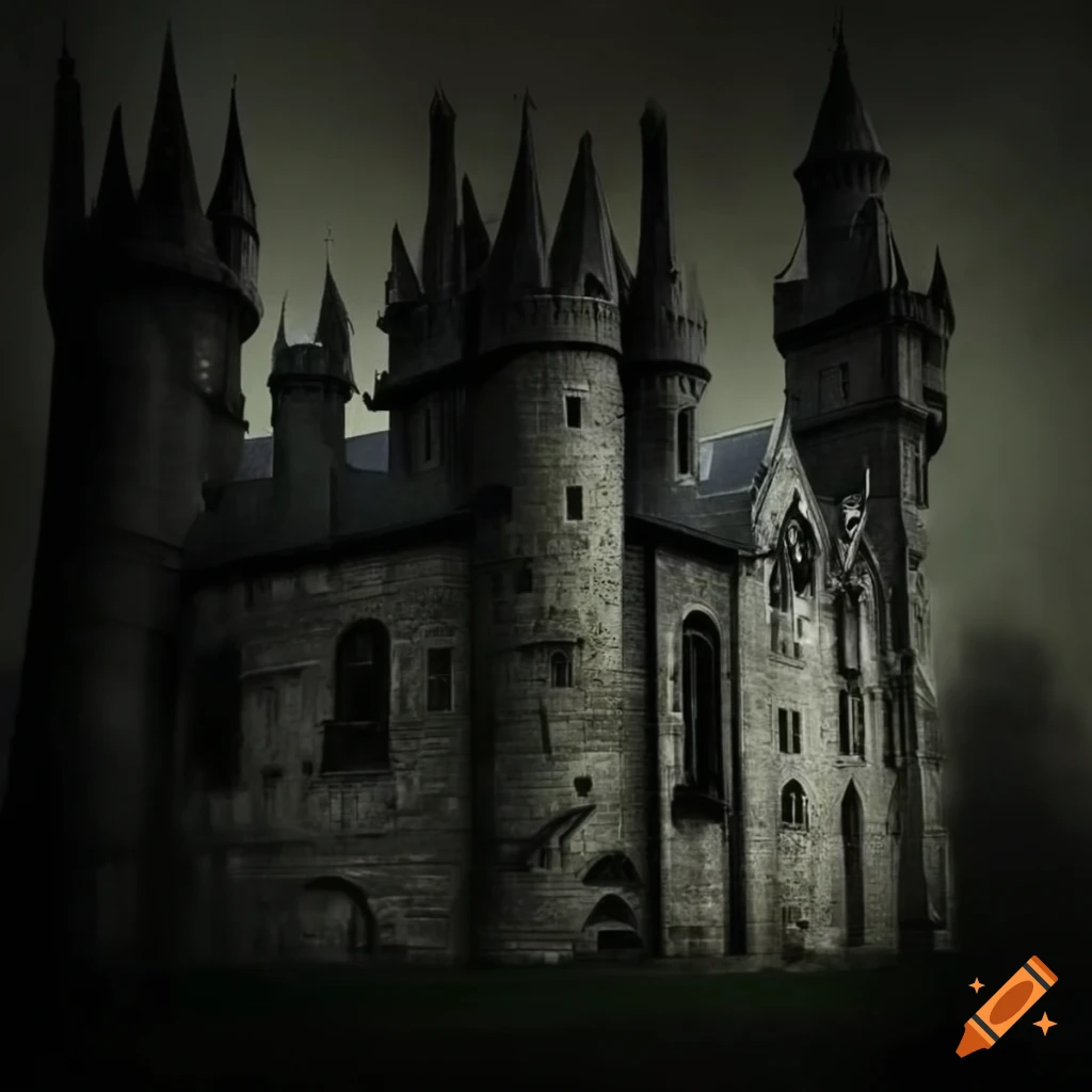 Gloomy gothic foreboding castle on Craiyon