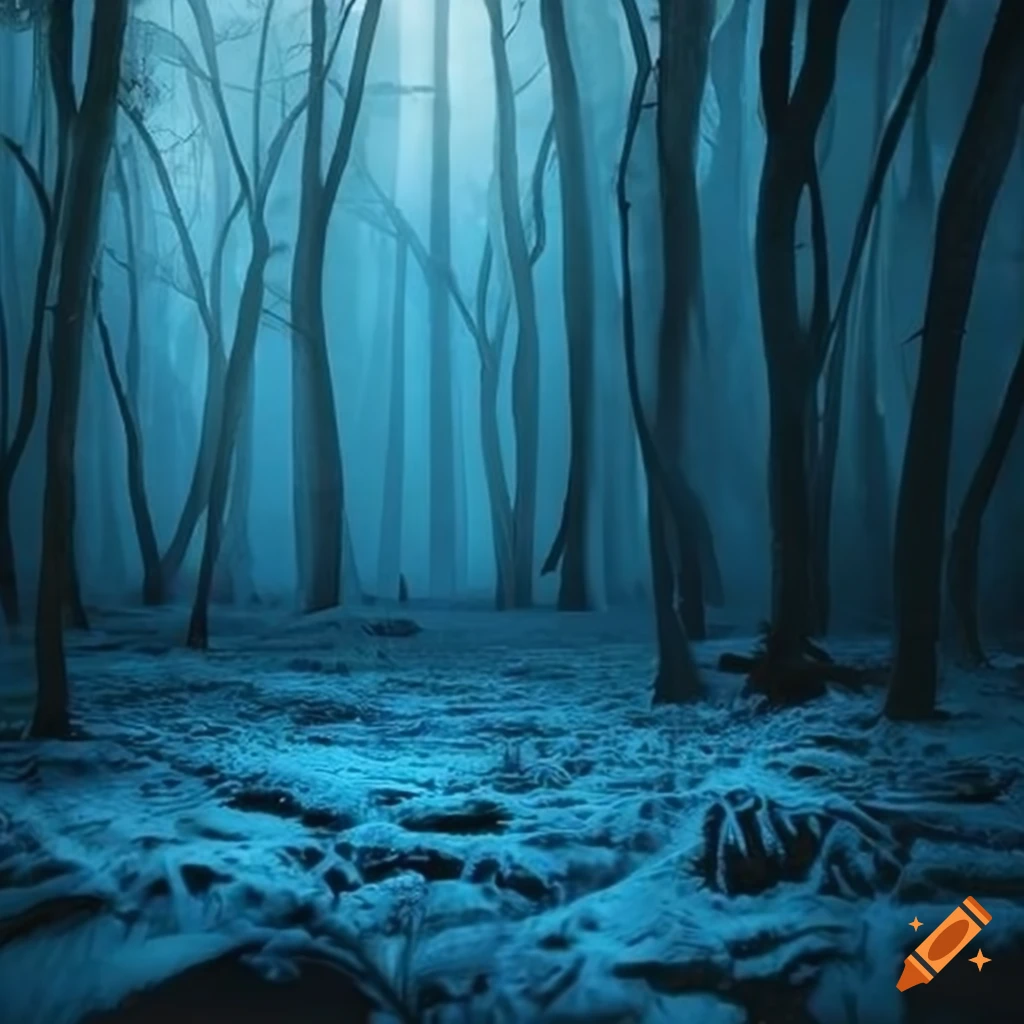 Blue forest on Craiyon