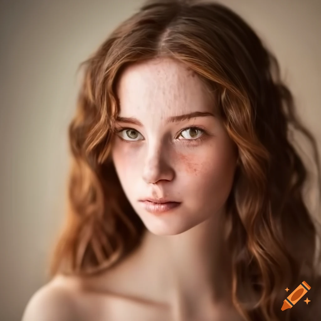 Pretty Girl With Brown Curly Hair And Hazel Eyes