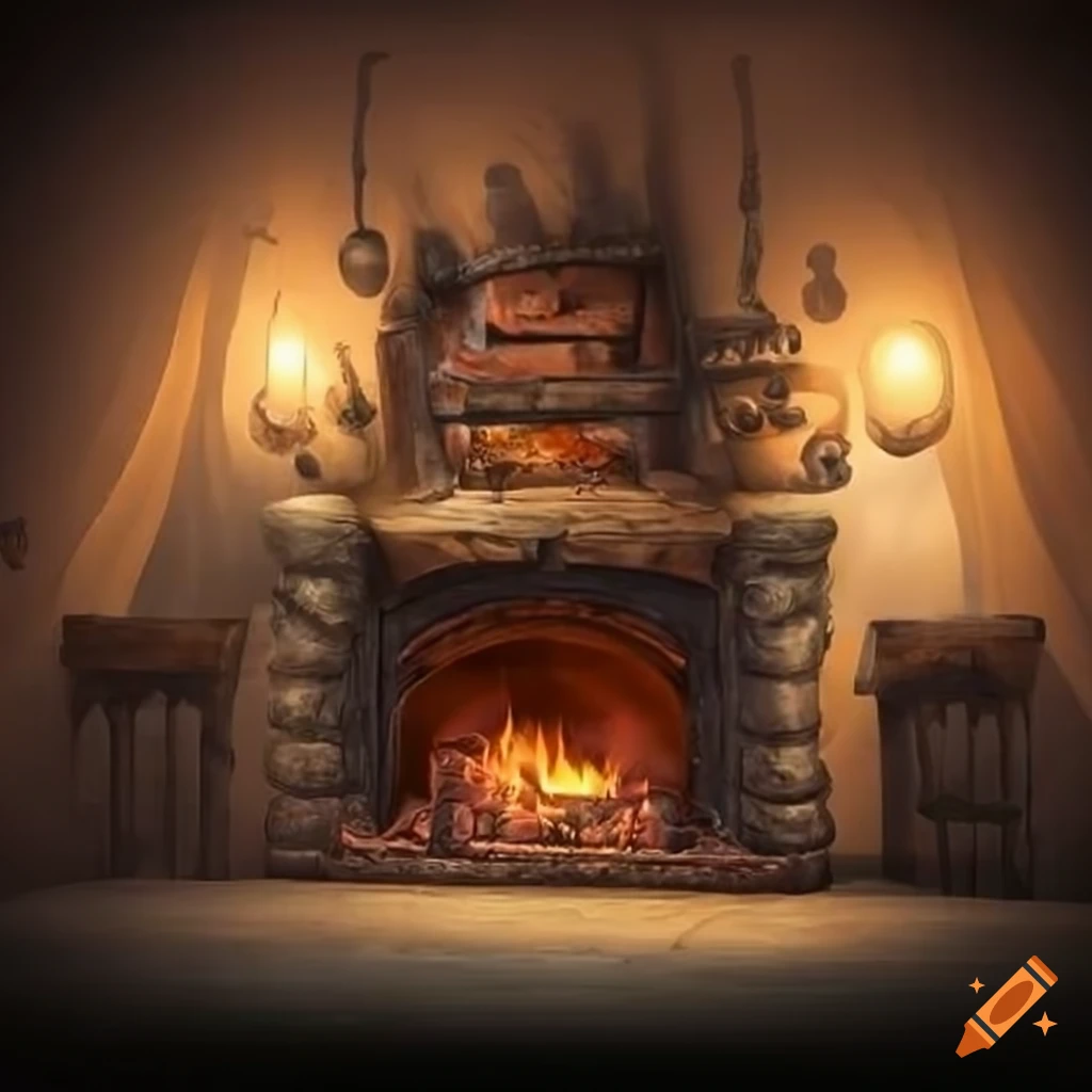 Fantasy fireplace in a tavern on Craiyon