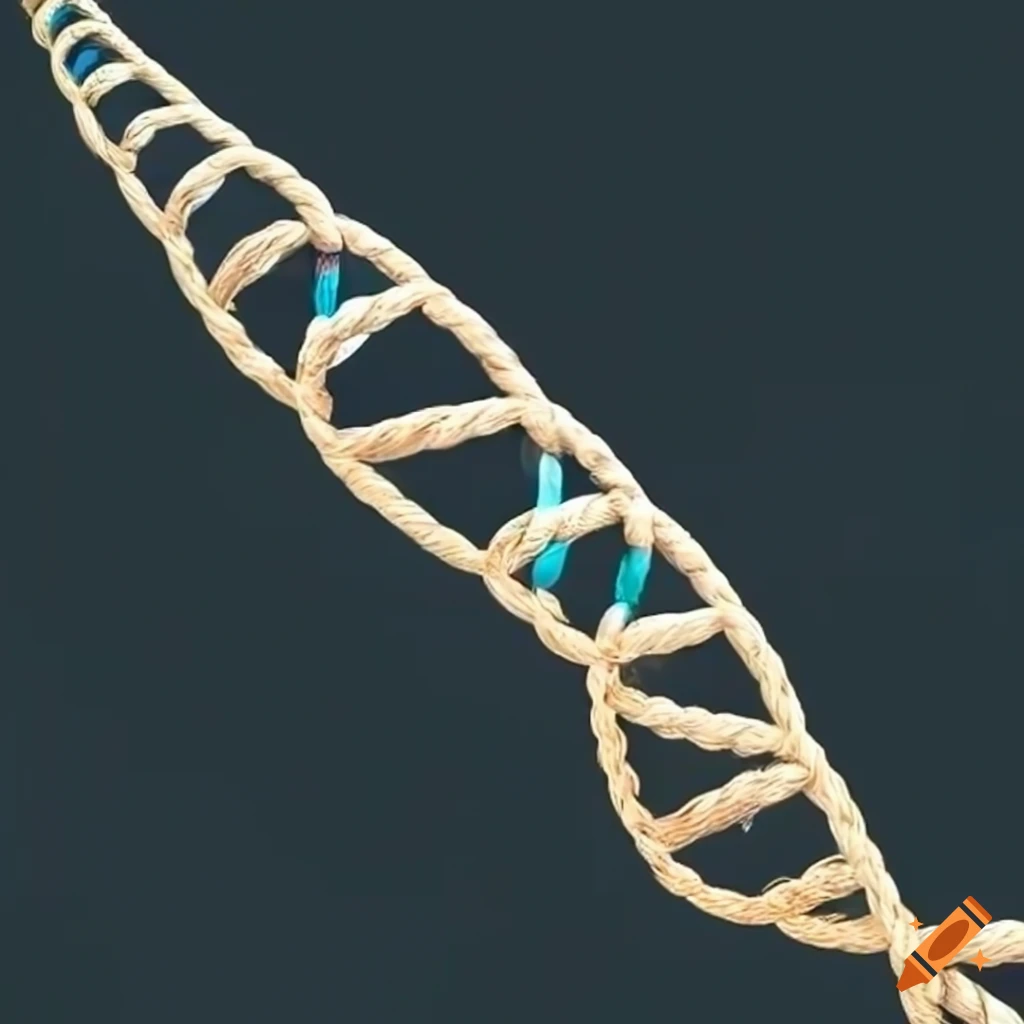 A minimalistic picture of tug of war with the rope being dna