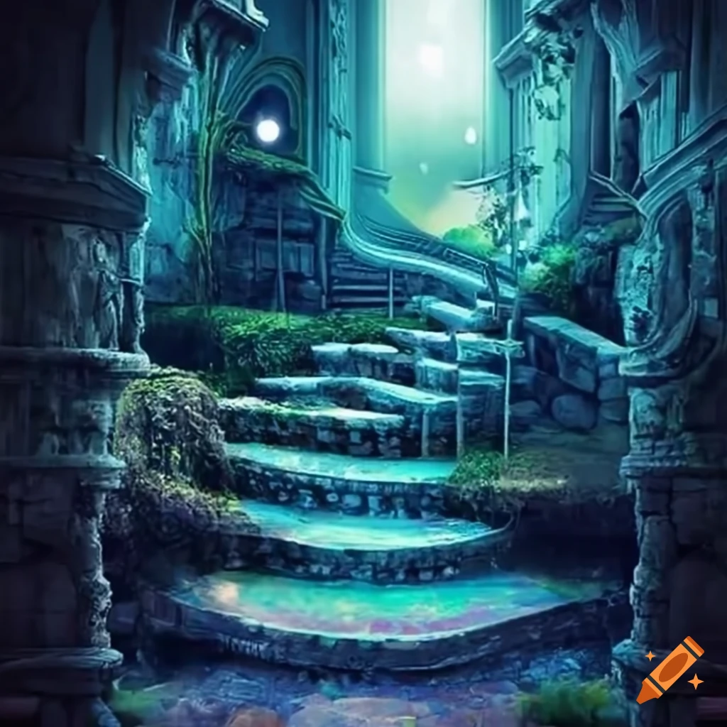 Magical stairs on Craiyon