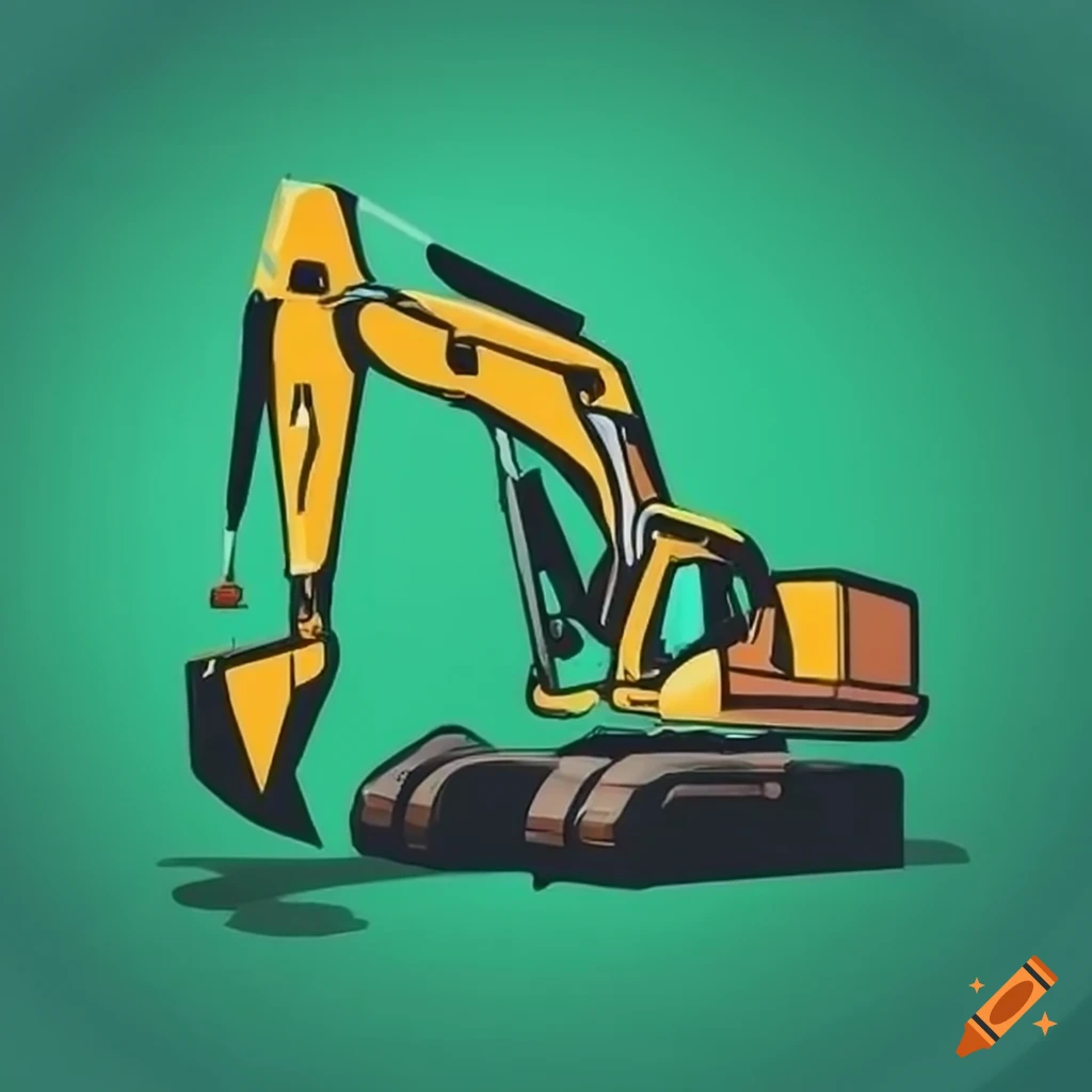 Green tipper backhoe logo