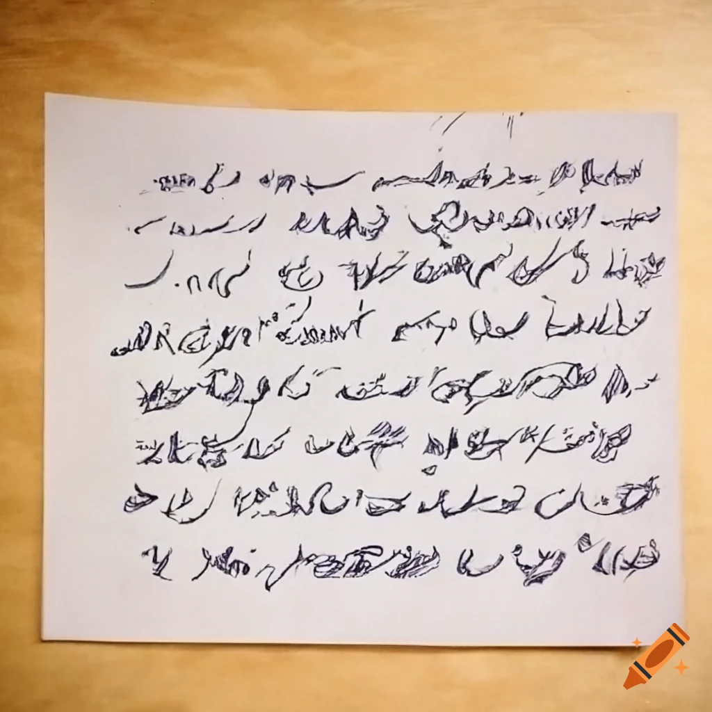 English poem written on paper