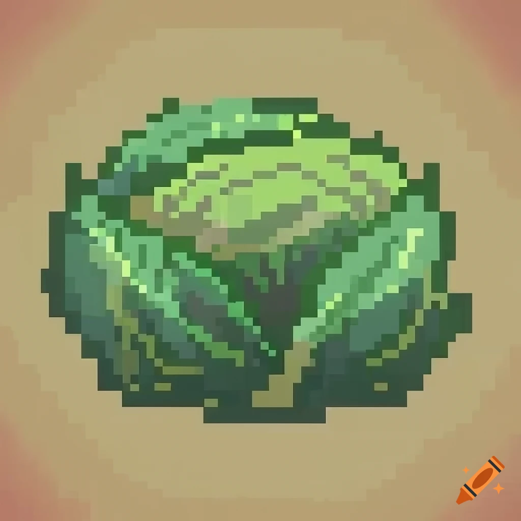 Pixel art, cabbage, insanely detailed on Craiyon