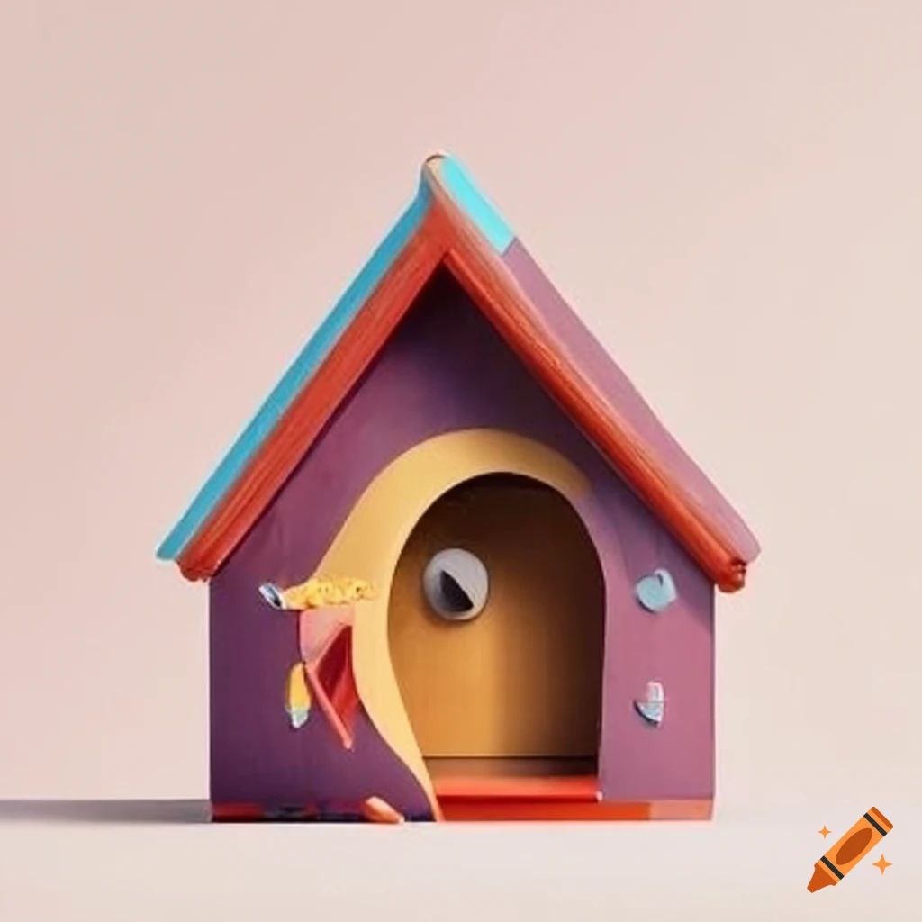 A whimsical dog house on Craiyon