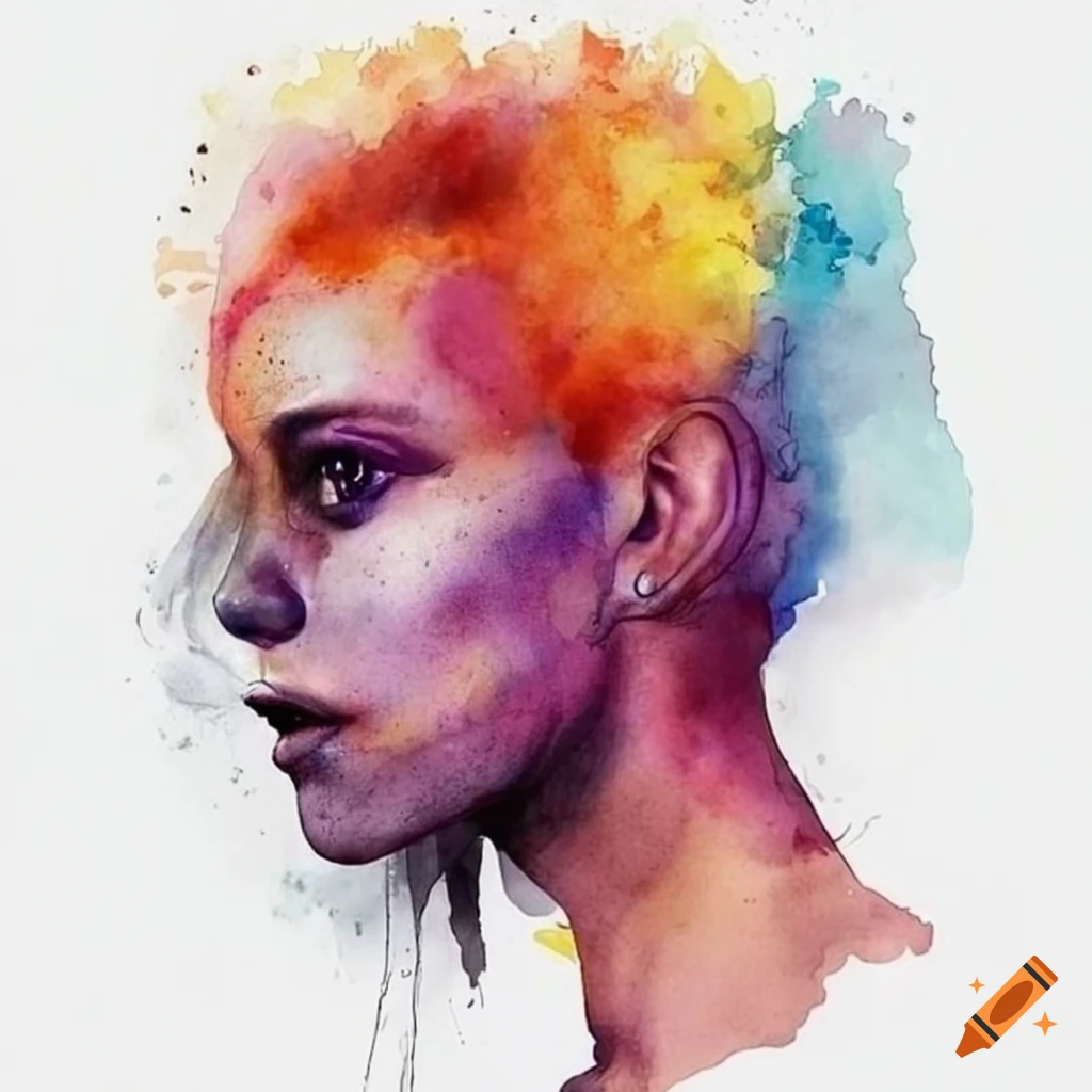 3 portraits of 3 different people with different colors around them ...