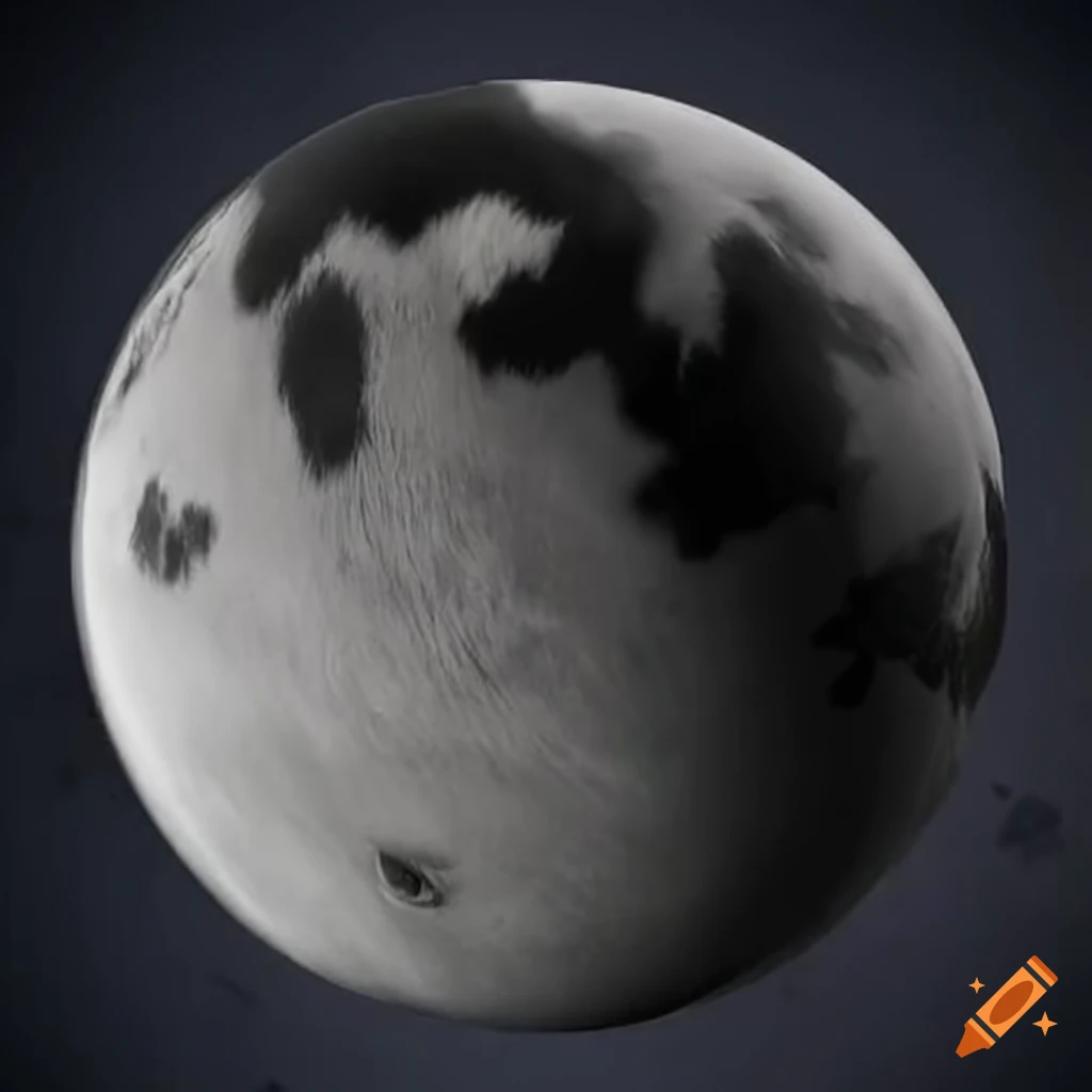 A white planet with black cow-like markings. Planet Cow-Milk population ...