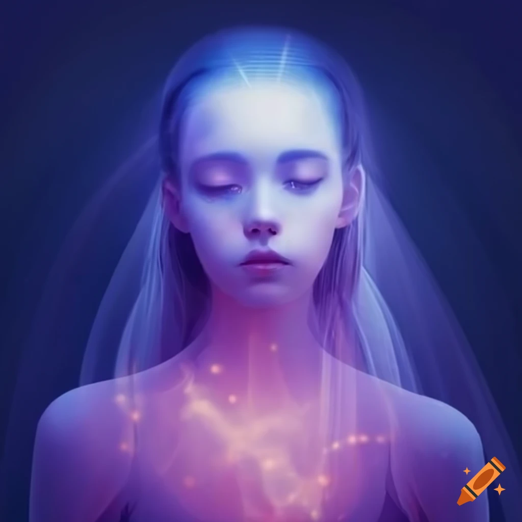 Fantasy style, lines of light forming girl emitting light, surrounded ...