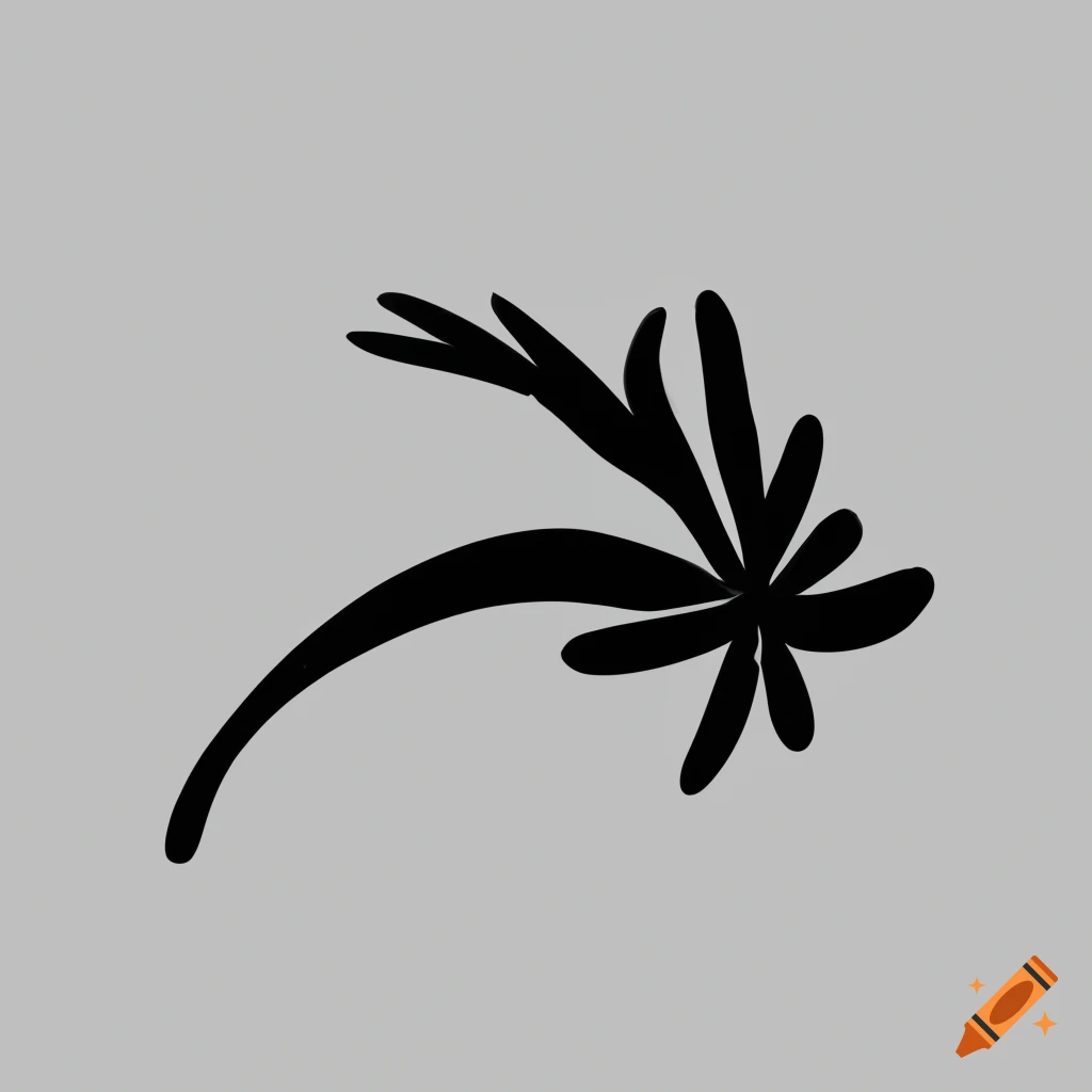 Hand drawn creative wildflower design, side profile, simple ...