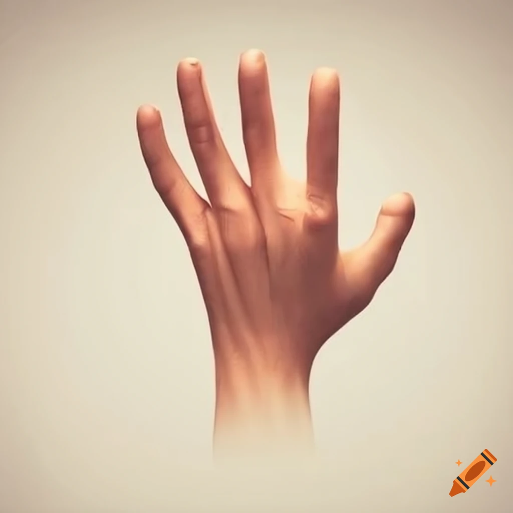 Hand with spread fingers on Craiyon