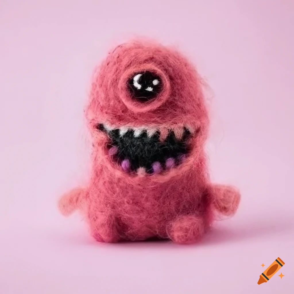 Felted wool adorable monster on Craiyon