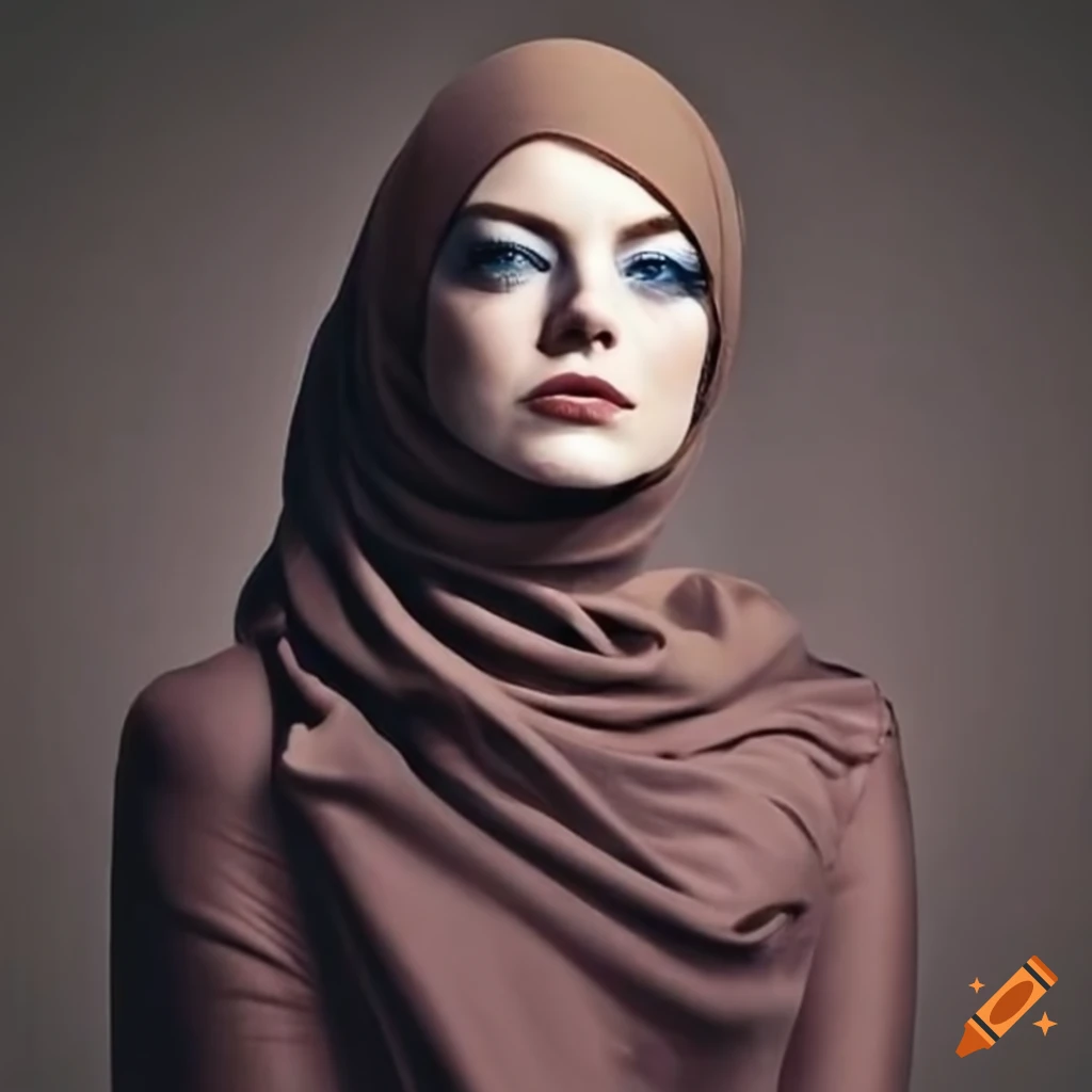 Emma stone wearing a hijab on Craiyon