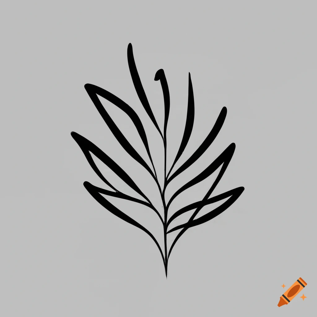 Abstract hand drawn creative wildflower design, side profile, simple ...