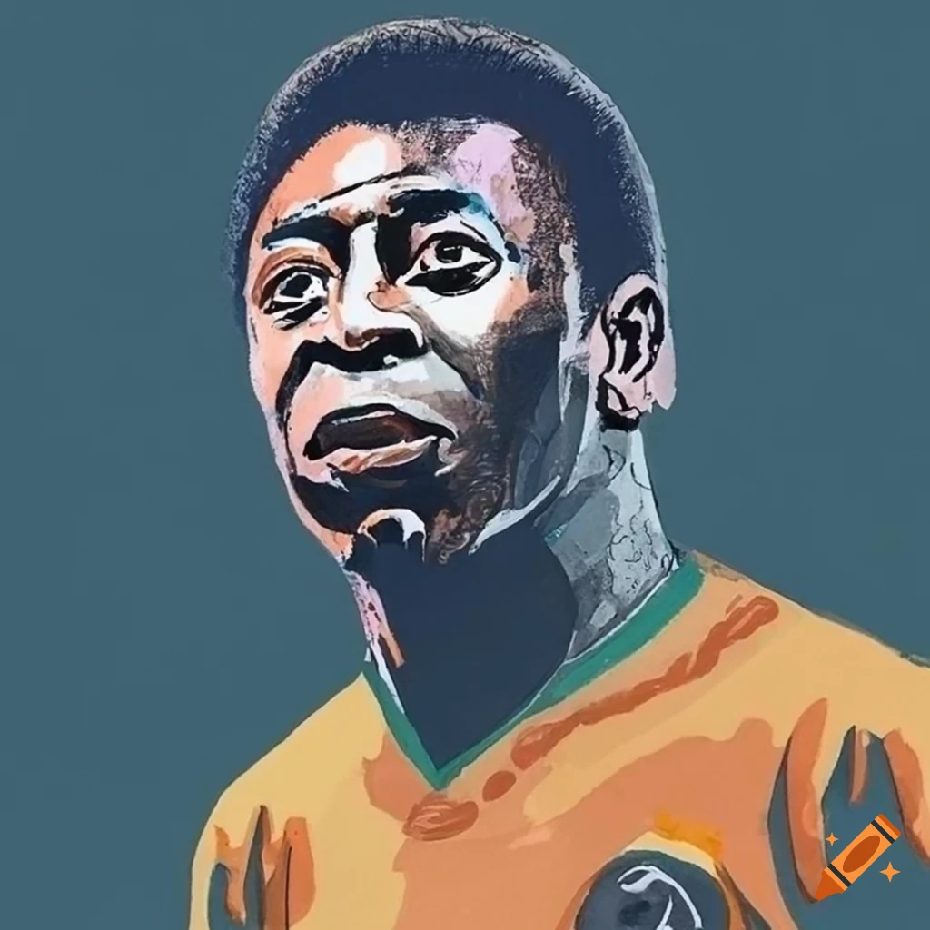 Pele 1958 world cup hand drawn sketch on Craiyon