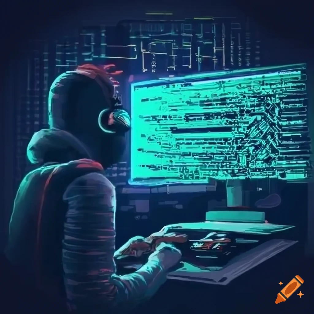 A game developer sketching game design ideas on a computer screen with ...