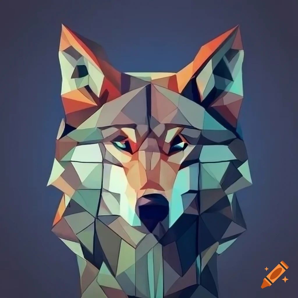 Geometric wolf on Craiyon