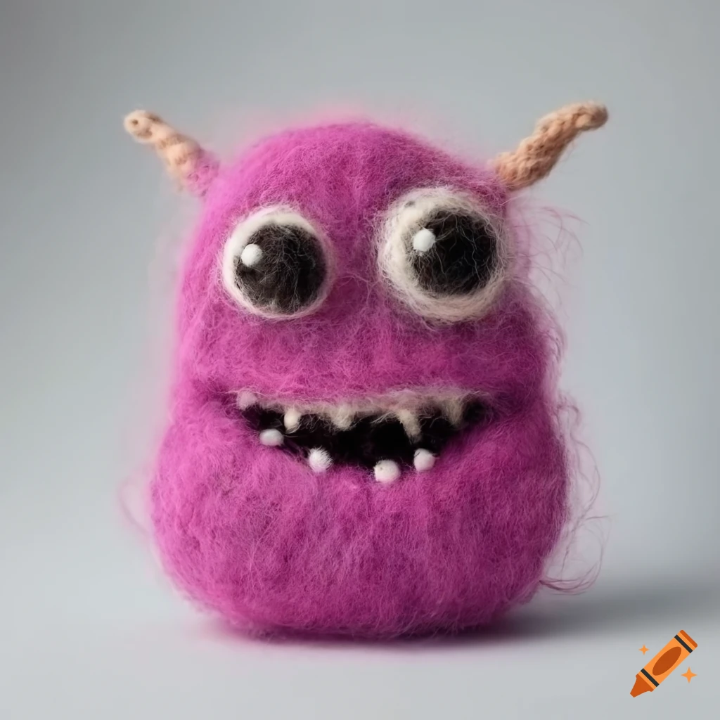 Felted wool cute monster on Craiyon