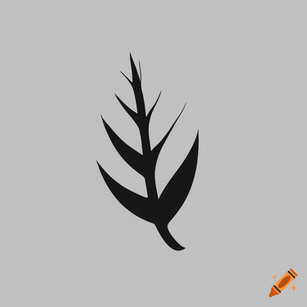Hand drawn creative leaf design, side profile, simple, minimalistic ...