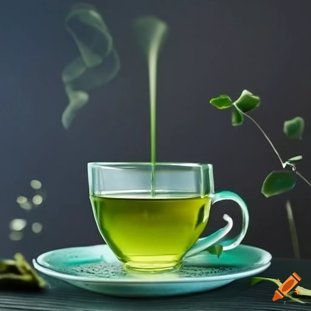 A cup of green tea on Craiyon