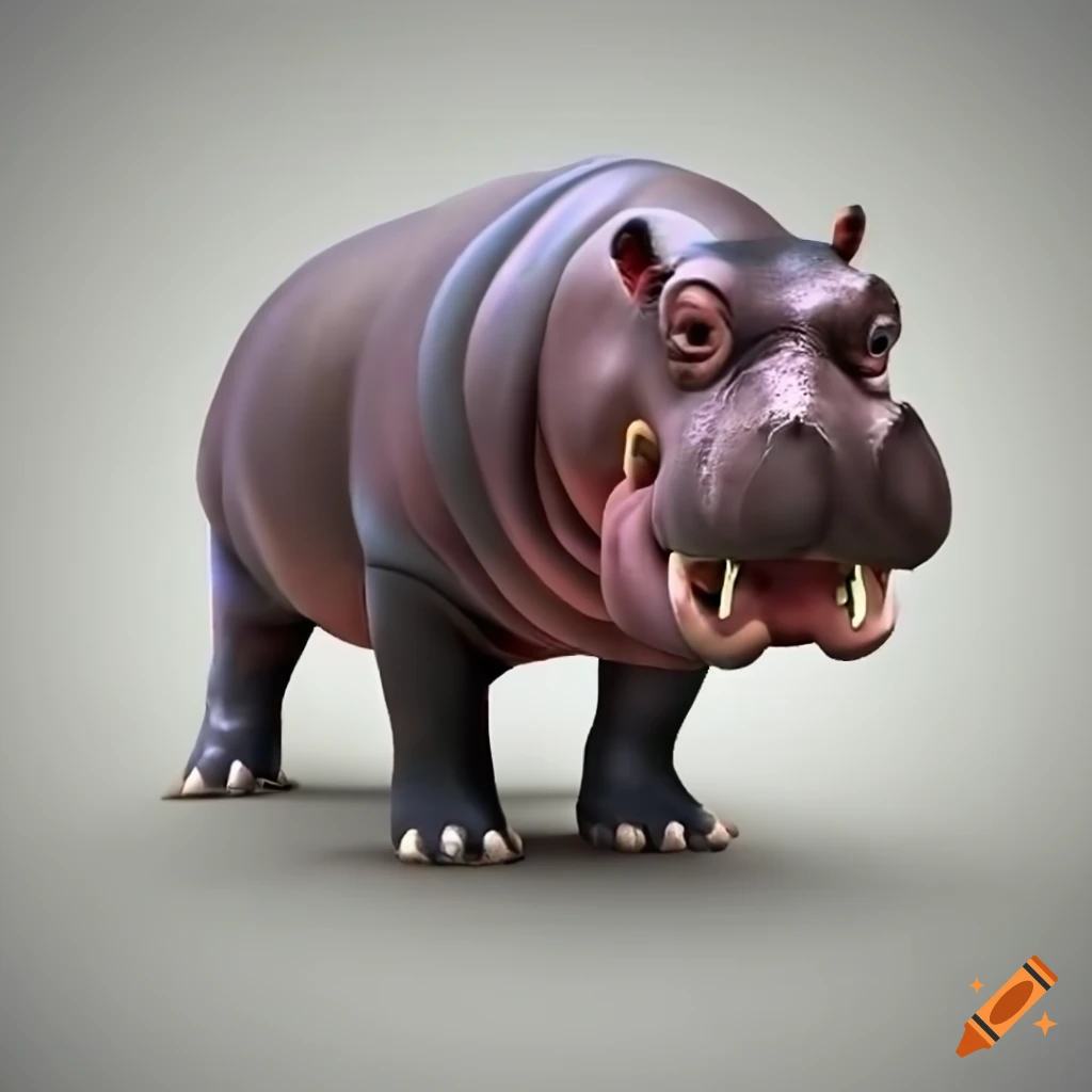 Hippo 3d on Craiyon