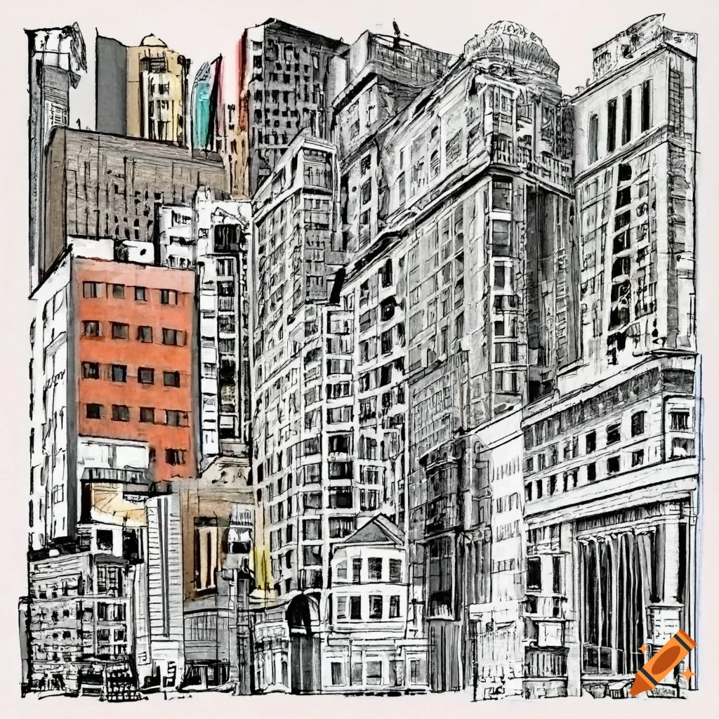 Create an urban cityscape collage with recognizable landmarks ...
