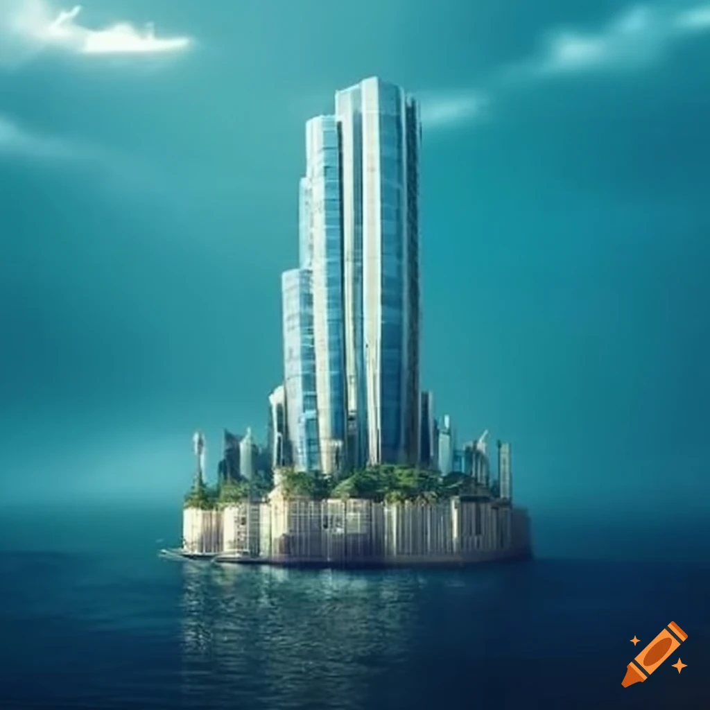 Float building city the sea tall buildings
