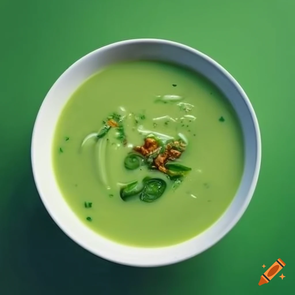 Green soup top view