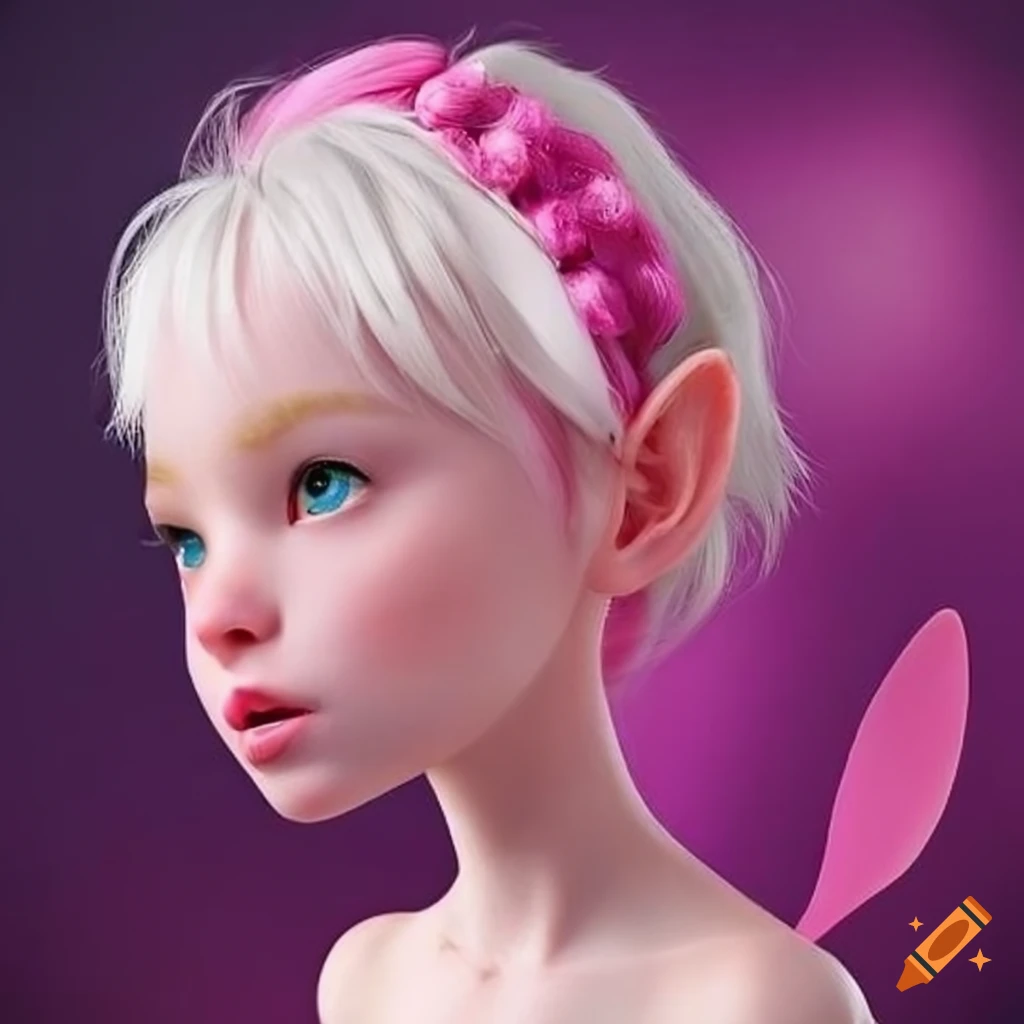 Pink and white pixie