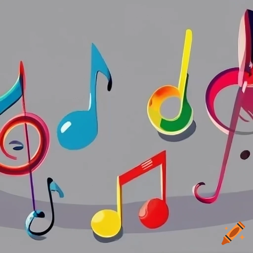 Several music notes rising up