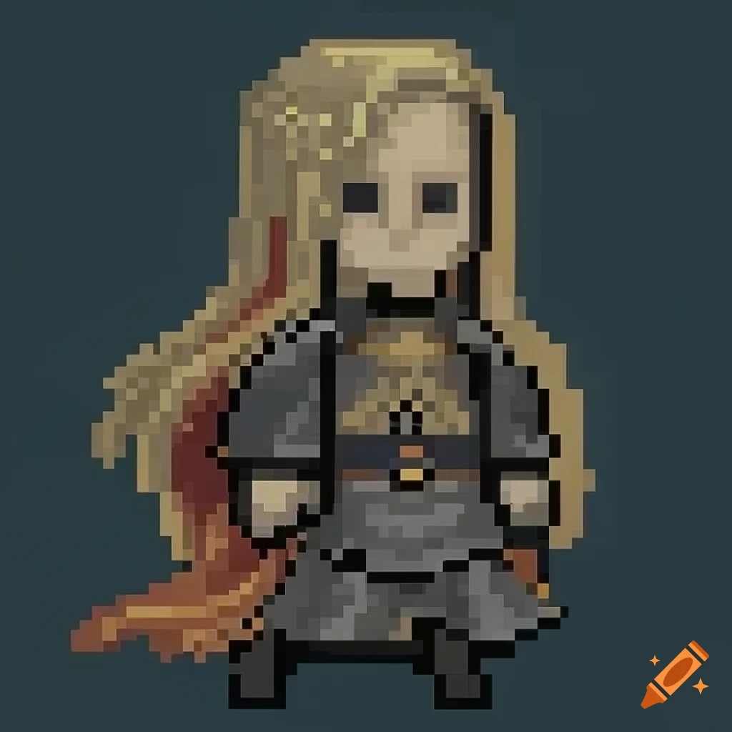 Elden ring confessor pixel art on Craiyon
