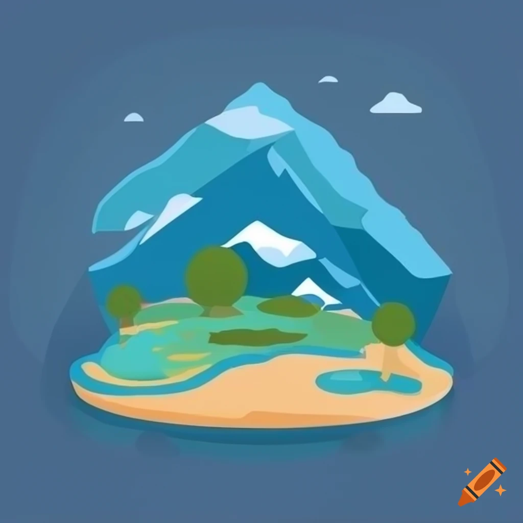 An island in the shape of a cube, with a third of the ocean bordered by ...