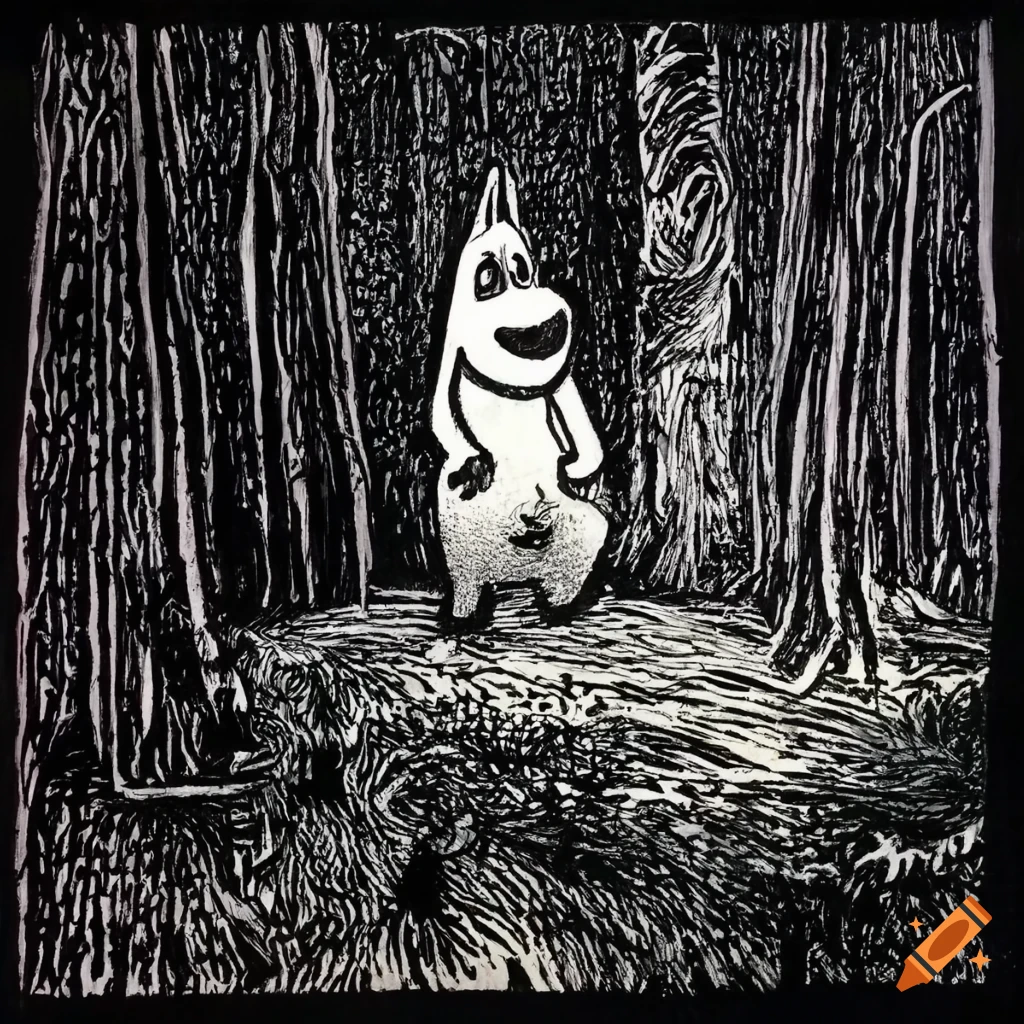Moomintroll drawn by stanley donwood