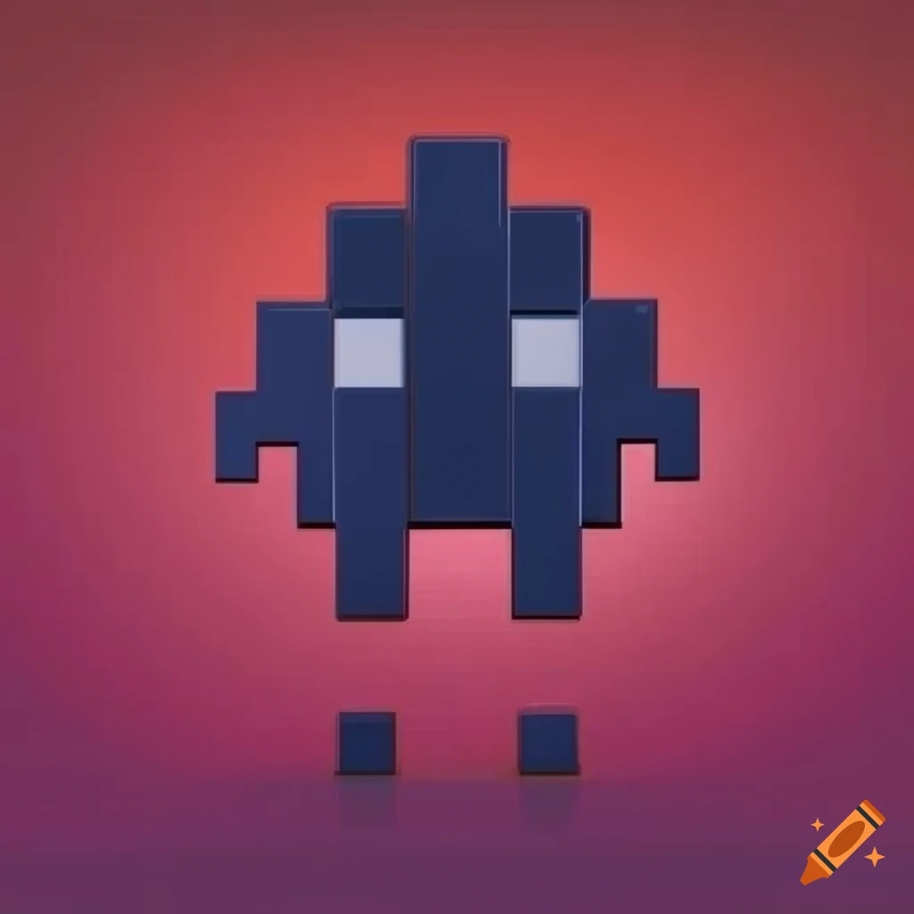 Space invader abstract bug with plain background on Craiyon