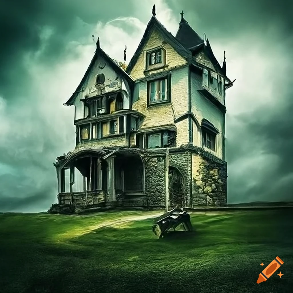 Surreal magical fantasy art of a surreal house