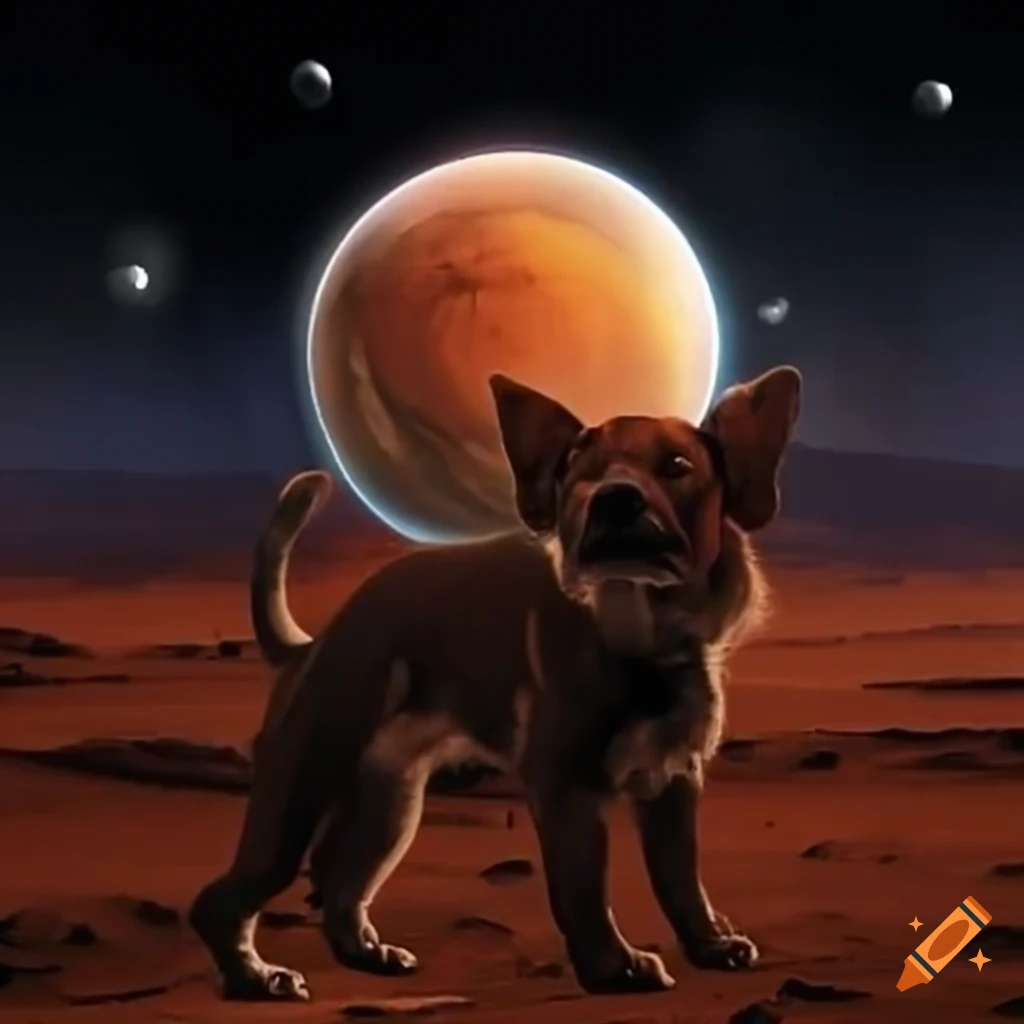 Dog in mars on Craiyon