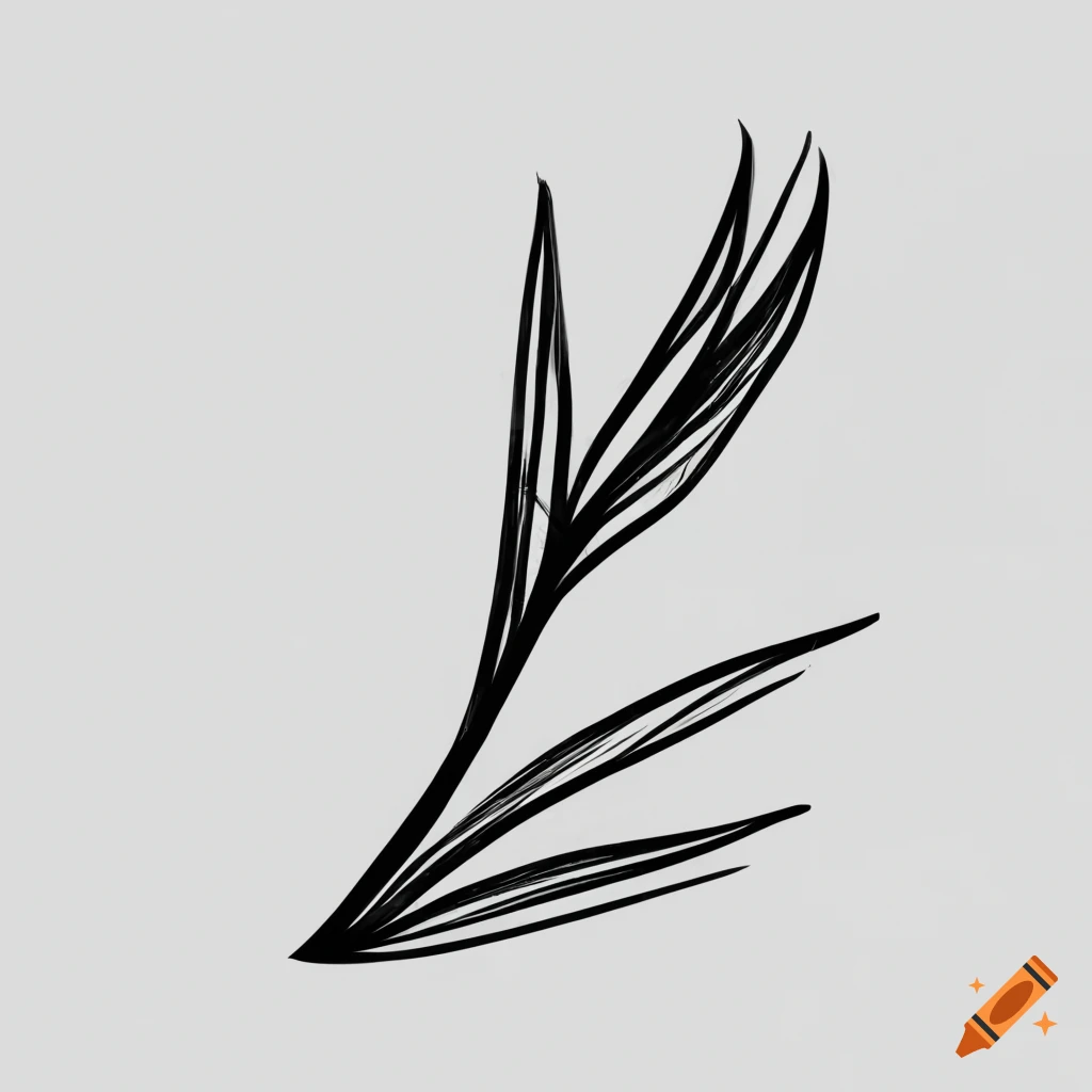 Abstract hand drawn creative wildflower design, side profile, simple ...