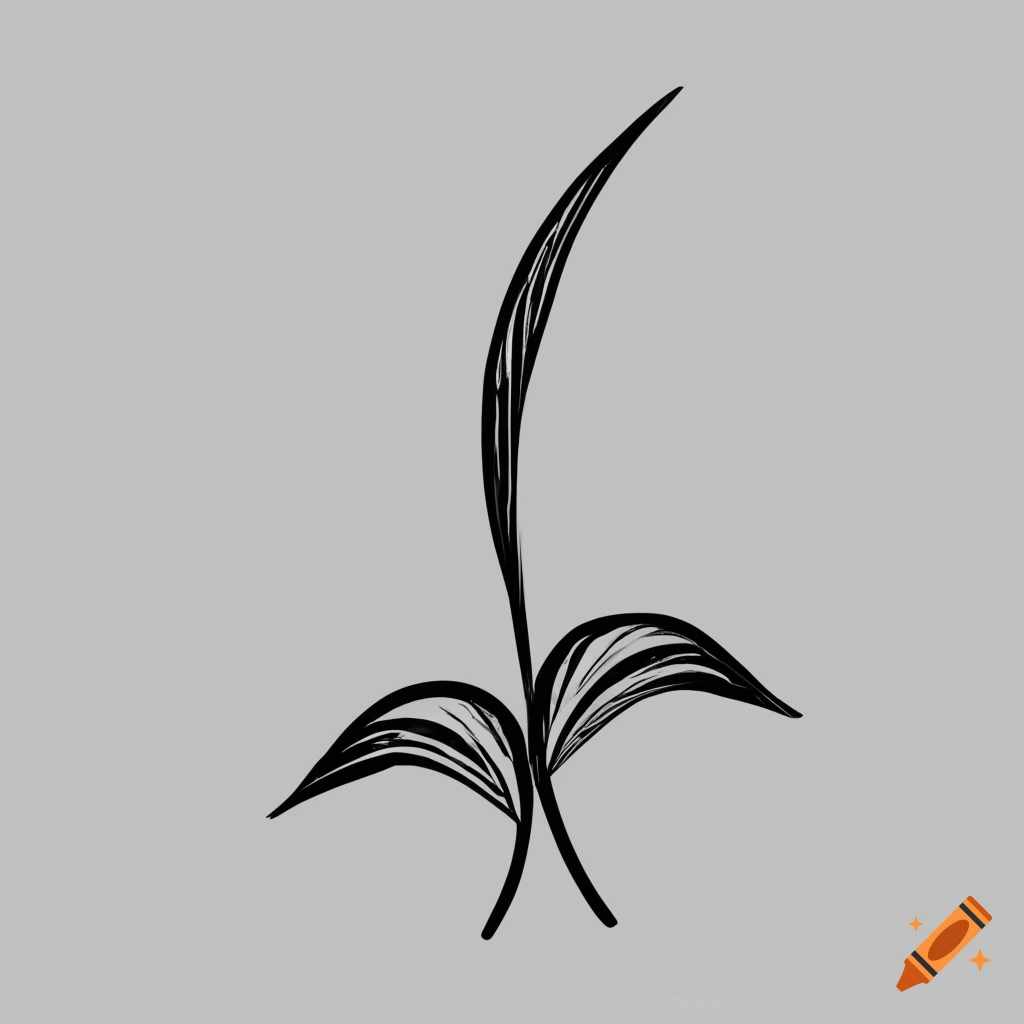 Hand drawn creative leaf design, side profile, simple, minimalistic ...
