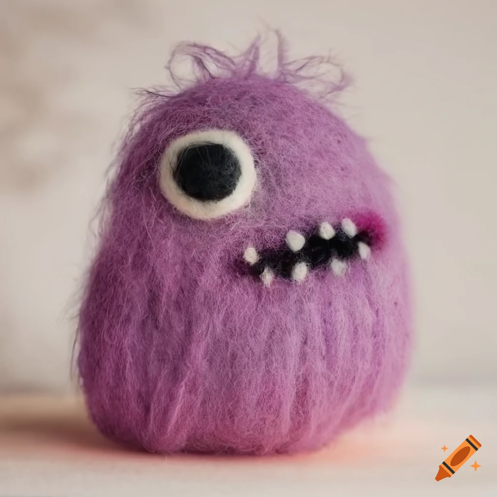 Felted wool adorable monster on Craiyon