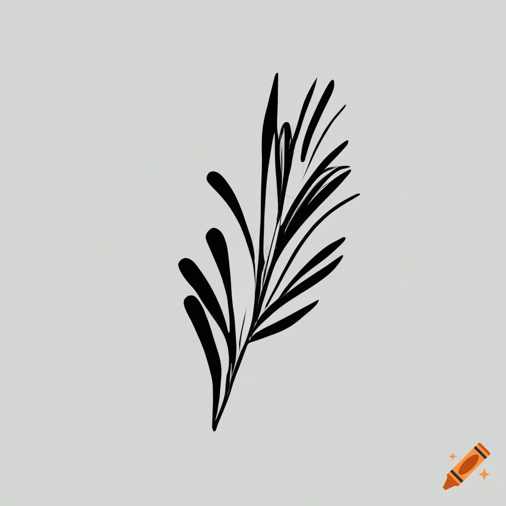 Abstract hand drawn creative wildflower design, side profile, simple ...