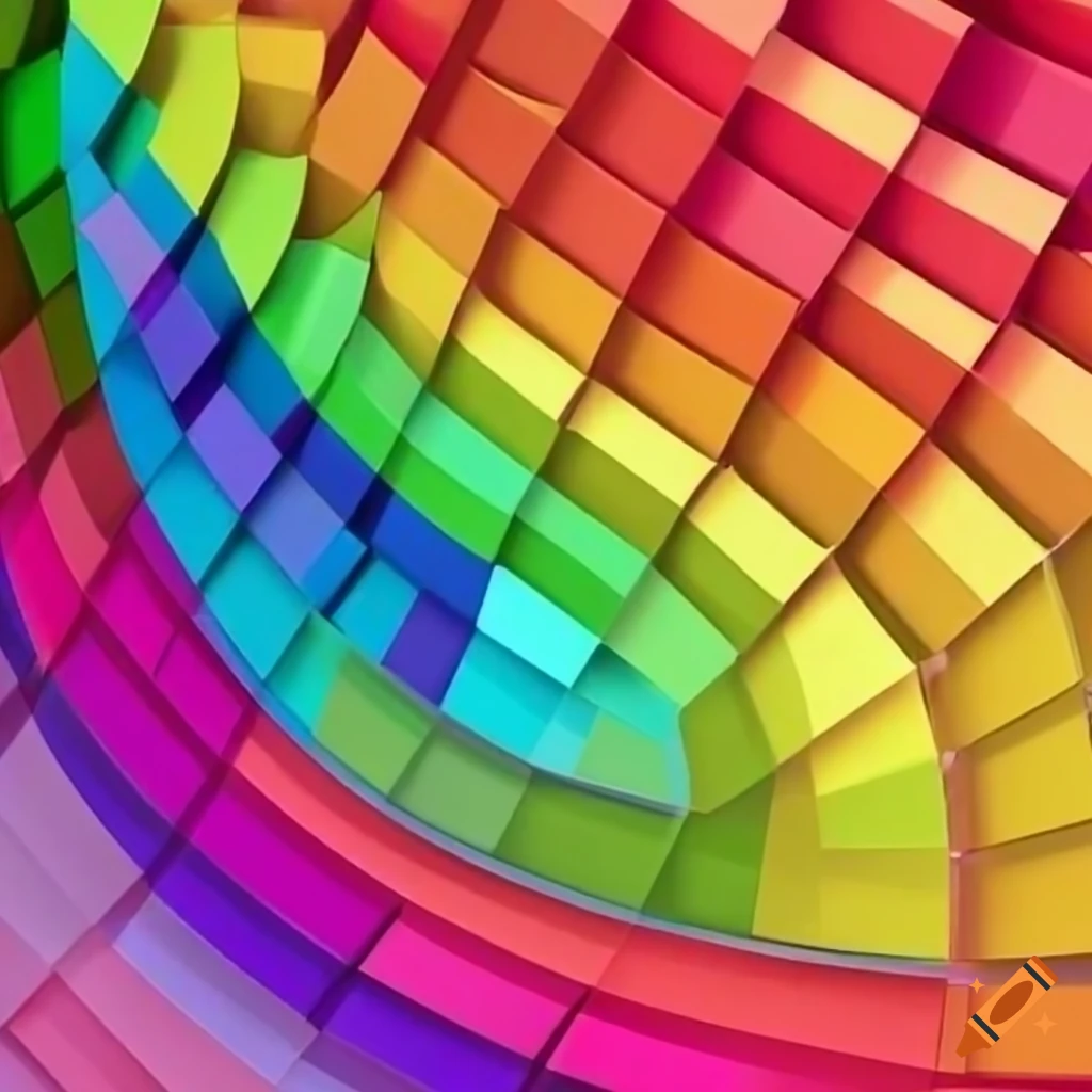 Rainbow coloured geometry on Craiyon