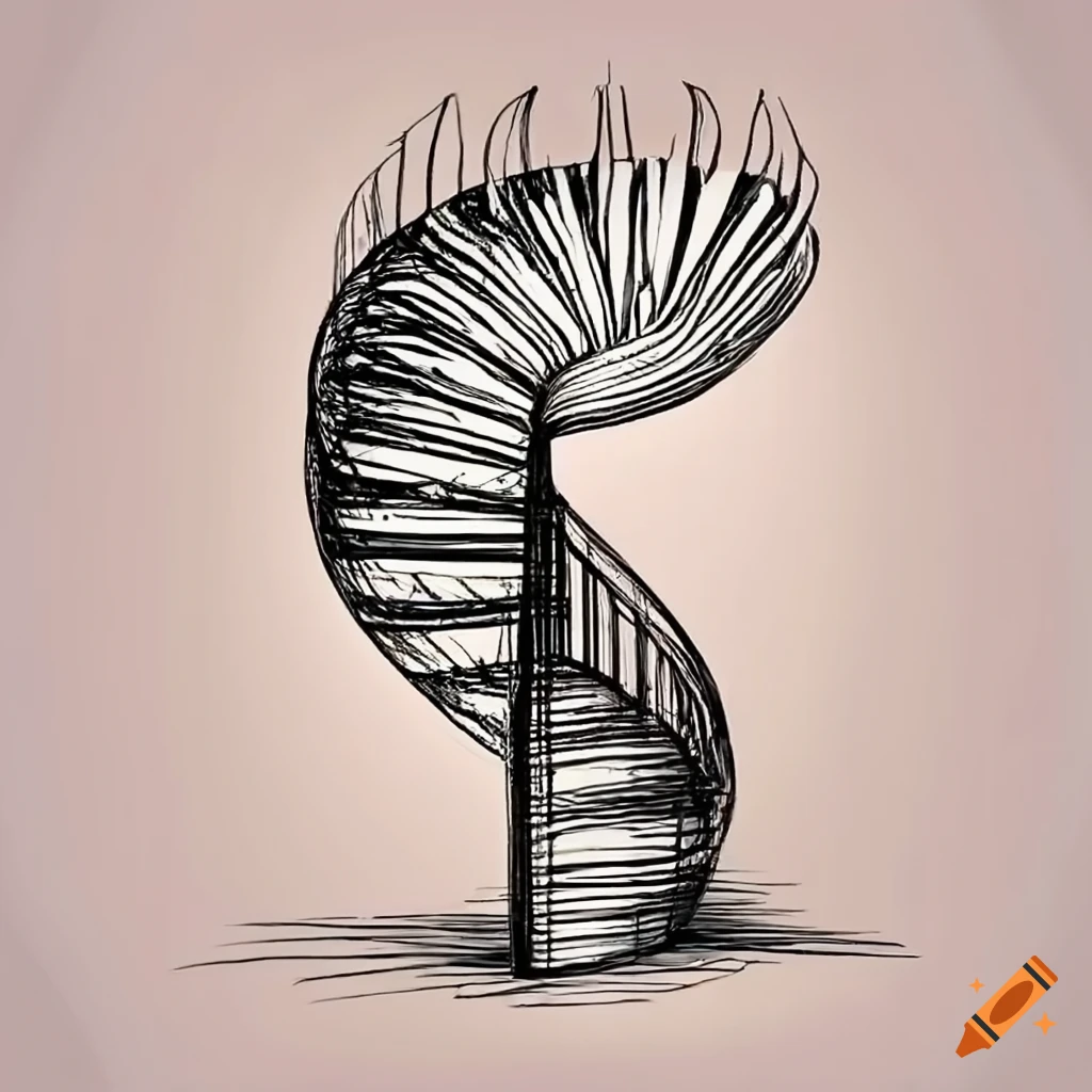 Spiral Staircase Drawing Art