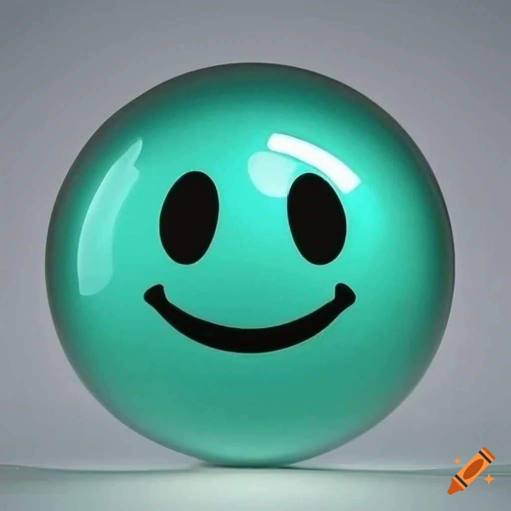 Cyan glossy smiley face