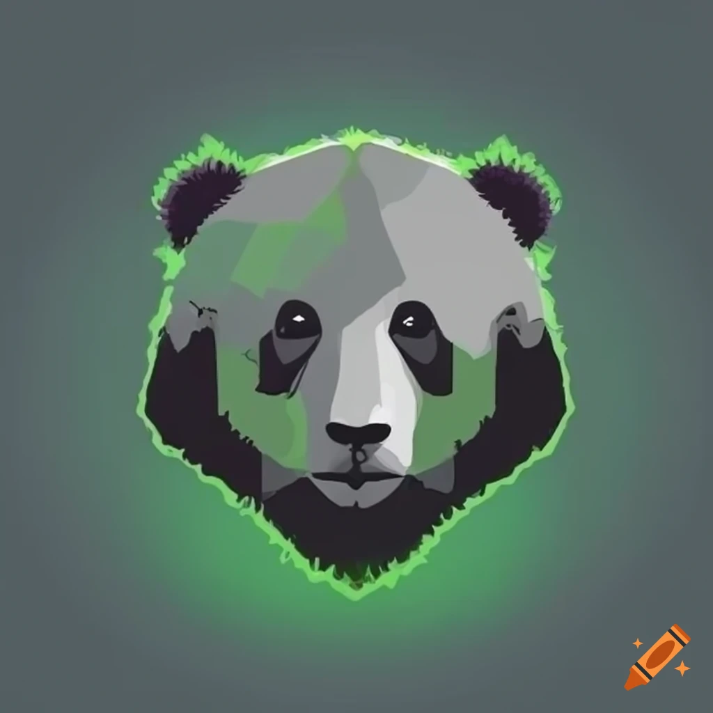 A simplistic logo of a panda in the style of the matrix movie
