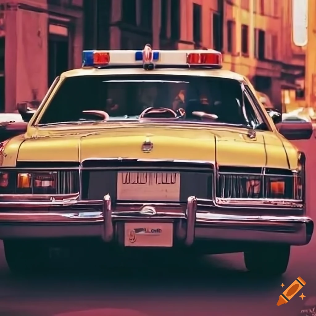 70s usa polis car in the street