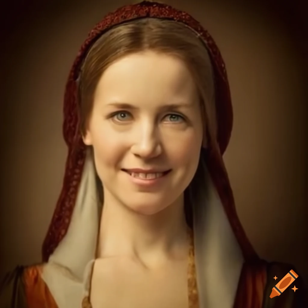 A beautiful woman in the Middle Ages, a pilgrim's wife on the Pilgrim's ...