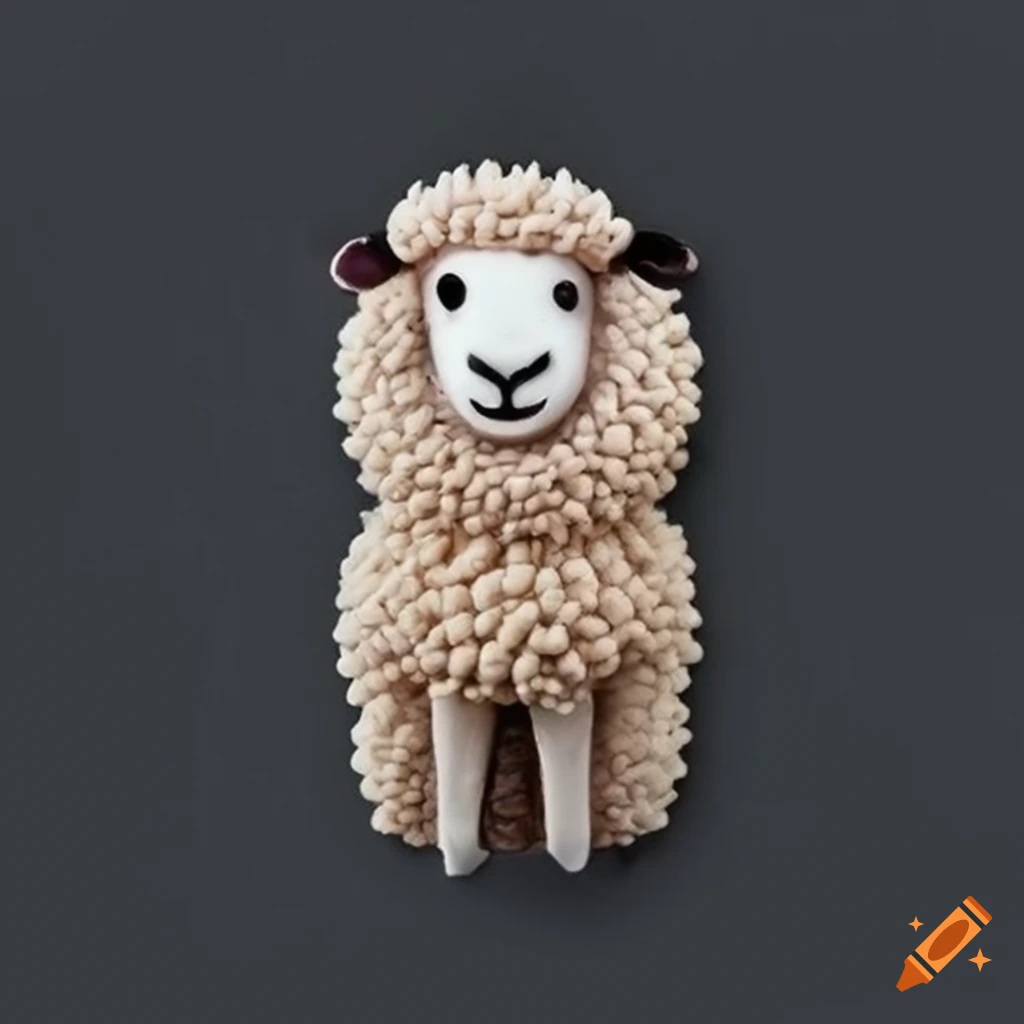 Sheep fridge magnet, minimalist on Craiyon